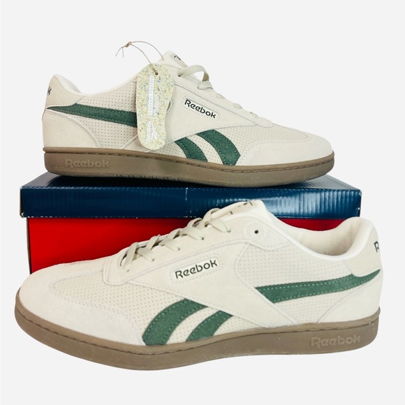 Reebok | Shoes | Reebok Forte Lounger Beigegreen Suede Leather Sneakers ...
